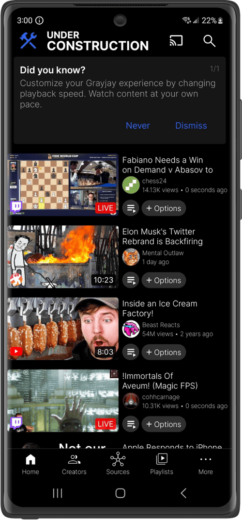 Grayjay App - Follow Creators Not Platforms